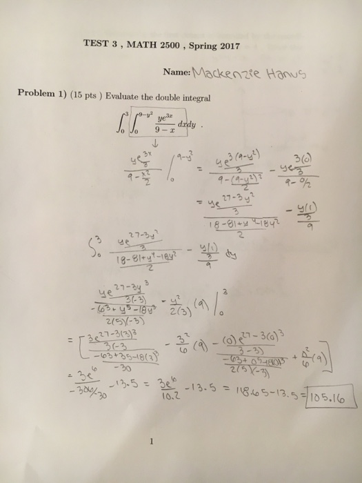 Solved Problem 1) (15 pts) Evaluate the double integral 9-y | Chegg.com Solved Problem 1) (15 pts) Evaluate the double integral 9-y | Chegg.com
