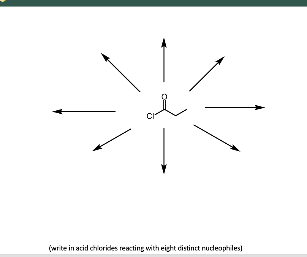 Solved (write in acid chlorides reacting with eight distinct | Chegg.com