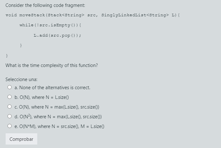 Solved Consider the following code fragment: void moveStack | Chegg.com
