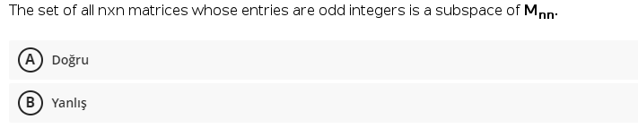 Solved The set of all nxn matrices whose entries are odd | Chegg.com