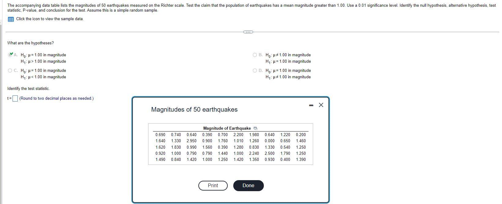 Solved statistic, P-value, and conclusion for the test. | Chegg.com