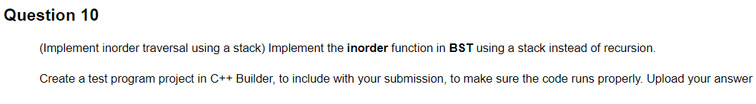 Solved (Implement inorder traversal using a stack) Implement | Chegg.com Solved (Implement inorder traversal using a stack) Implement | Chegg.com