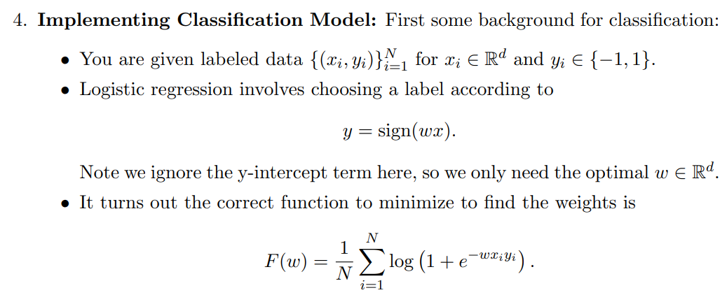 4. Implementing Classification Model: First some | Chegg.com
