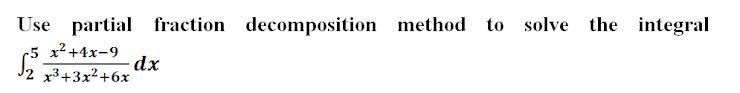 Solved Use partial fraction decomposition method to solve | Chegg.com