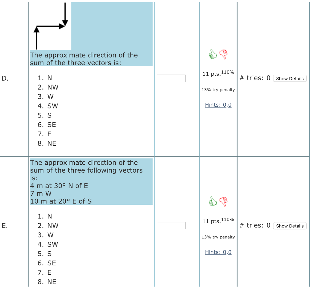 Solved 1. Answer the following questions on vector addition. | Chegg.com