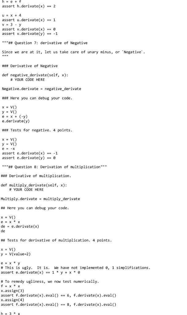 Please solve where it says # YOUR CODE HERE for each | Chegg.com