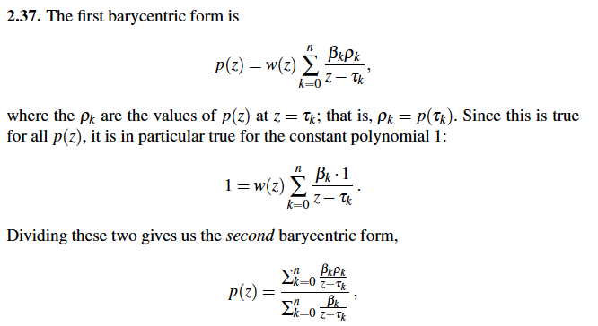 Solved 2.37. The first barycentric form is | Chegg.com