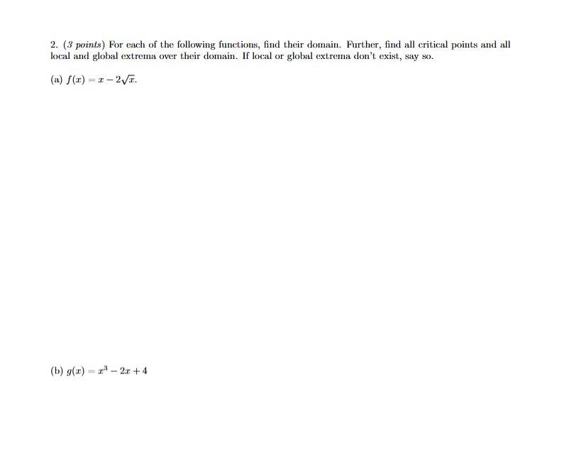 Solved (3 ﻿points) ﻿For each of ﻿the following functions, | Chegg.com