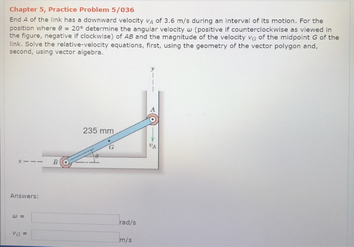 Solved Chapter 5, Practice Problem 5/036 End A of the link | Chegg.com