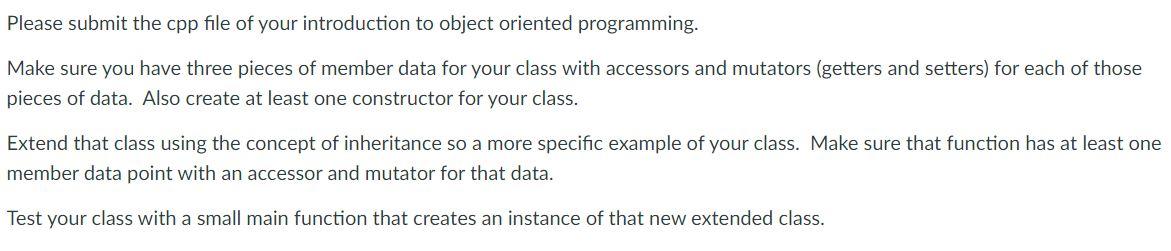 Solved Please submit the cpp file of your introduction to | Chegg.com