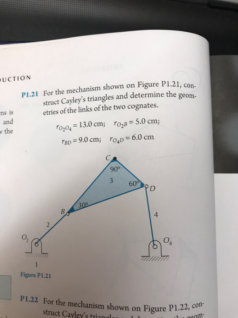 Solved UCTION PL.21 For the mechanism shown on Figure P1.21, | Chegg.com