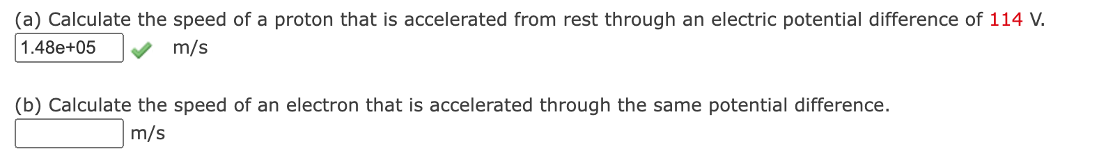 Solved (a) Calculate the speed of a proton that is | Chegg.com
