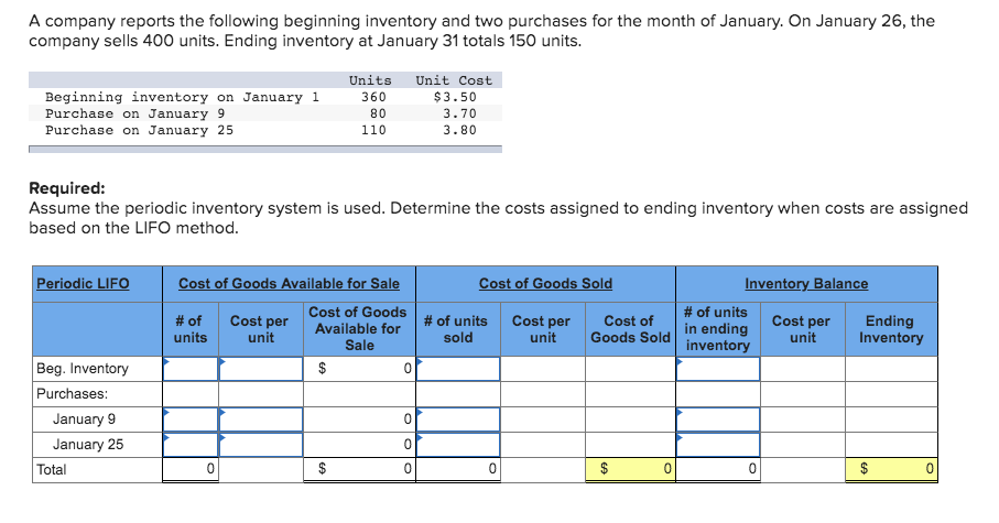 Solved A company reports the following beginning inventory | Chegg.com