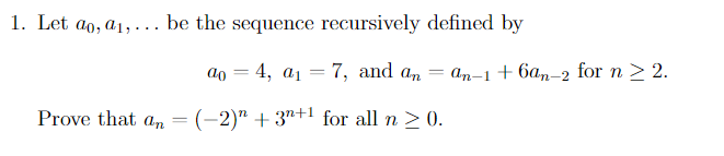 Solved 1. Let do, 01,... be the sequence recursively defined | Chegg.com