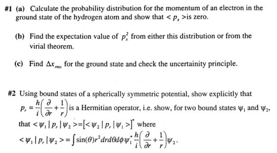 Solved #2 ﻿Using bound states of ﻿a spherically symmetric | Chegg.com