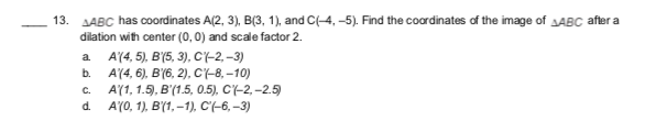 Solved 13. AABC has coordinates A(2, 3), B(3, 1), and | Chegg.com