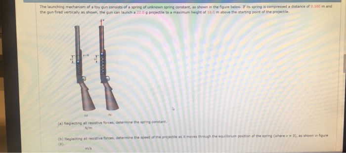 Solved The launching mechanism of a toy gun consists of a | Chegg.com