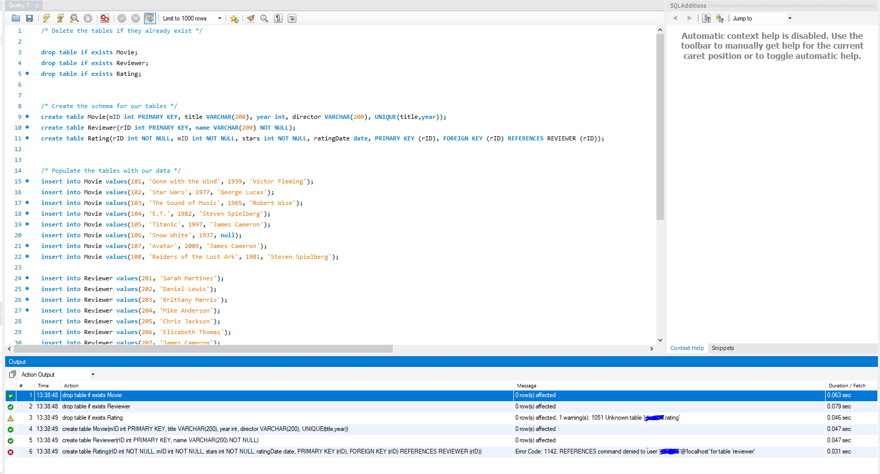 Solved QUESTION: Constraints and Referencial | Chegg.com