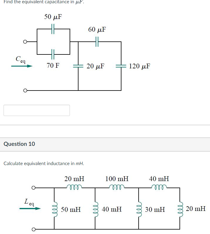 Solved Calculate equivalent inductance in mH. | Chegg.com