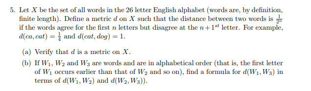 Solved 5. Let X be the set of all words in the 26 letter | Chegg.com