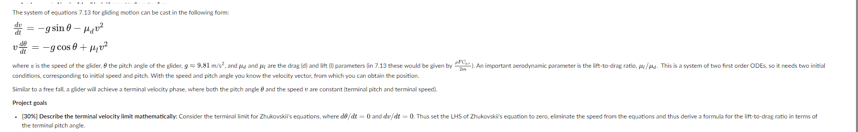Solved The system of equations 7.13 ﻿for gliding motion can | Chegg.com