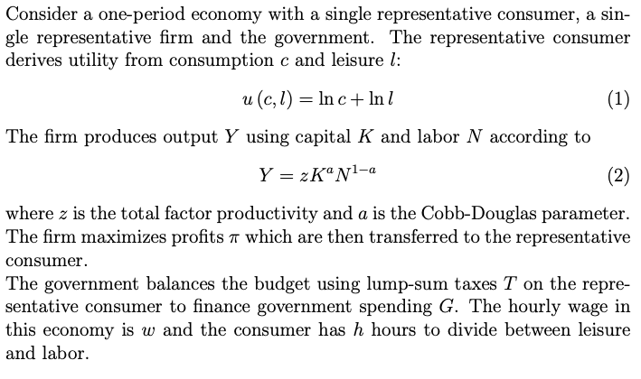 Solved (iii) Assume that government spending G is 10, | Chegg.com
