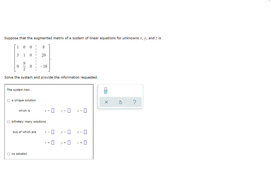 Solved Suppose That The Augmented Matrix Of A System Of