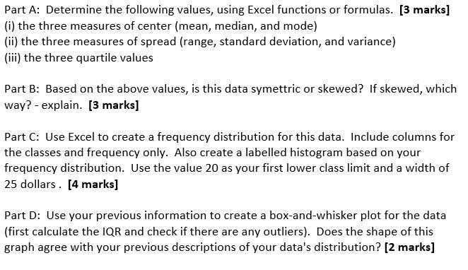 Solved Part A: Determine the following values, using Excel | Chegg.com