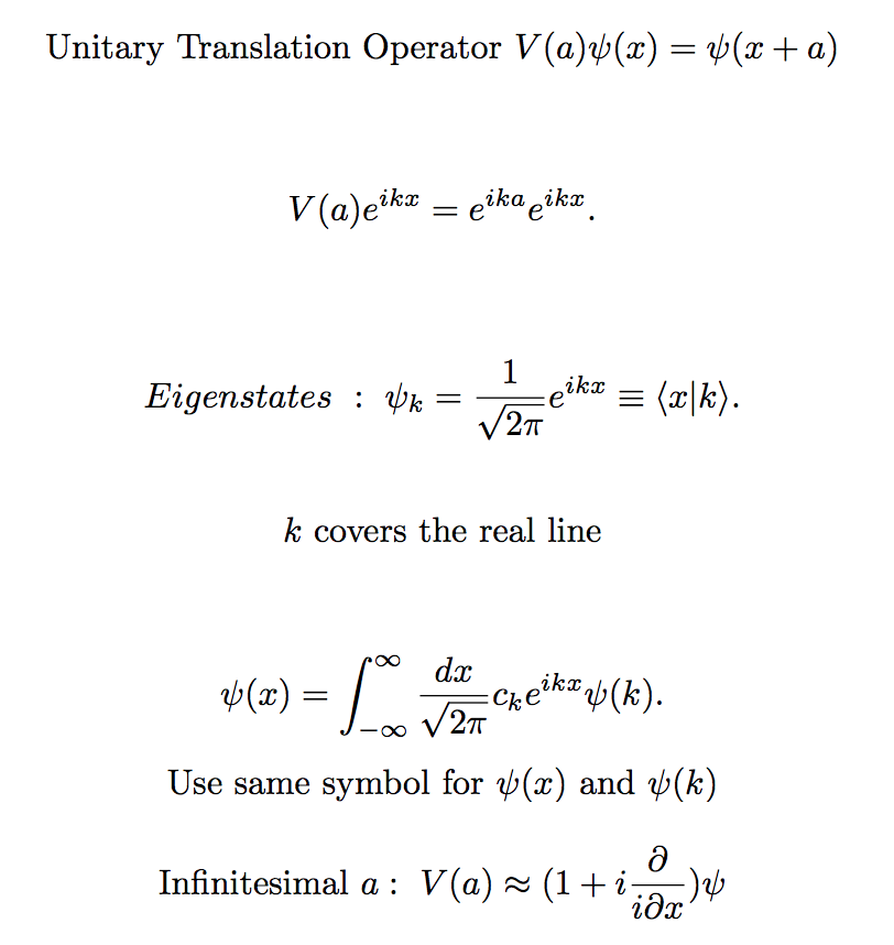 Solved Unitary Translation Operator V(a) (x)-ψ(x+ a) | Chegg.com