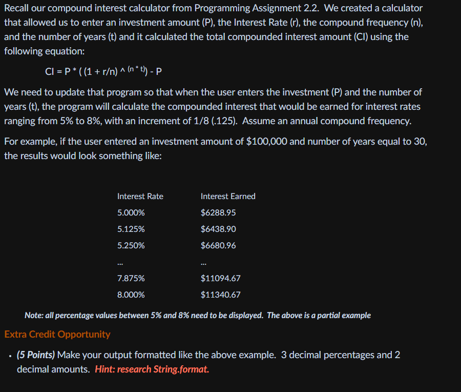 Solved Recall our compound interest calculator from | Chegg.com