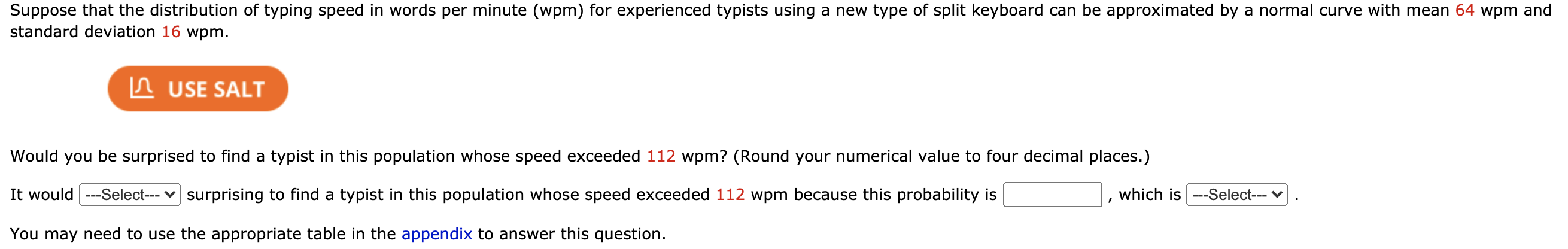 Solved Suppose that the distribution of typing speed in | Chegg.com