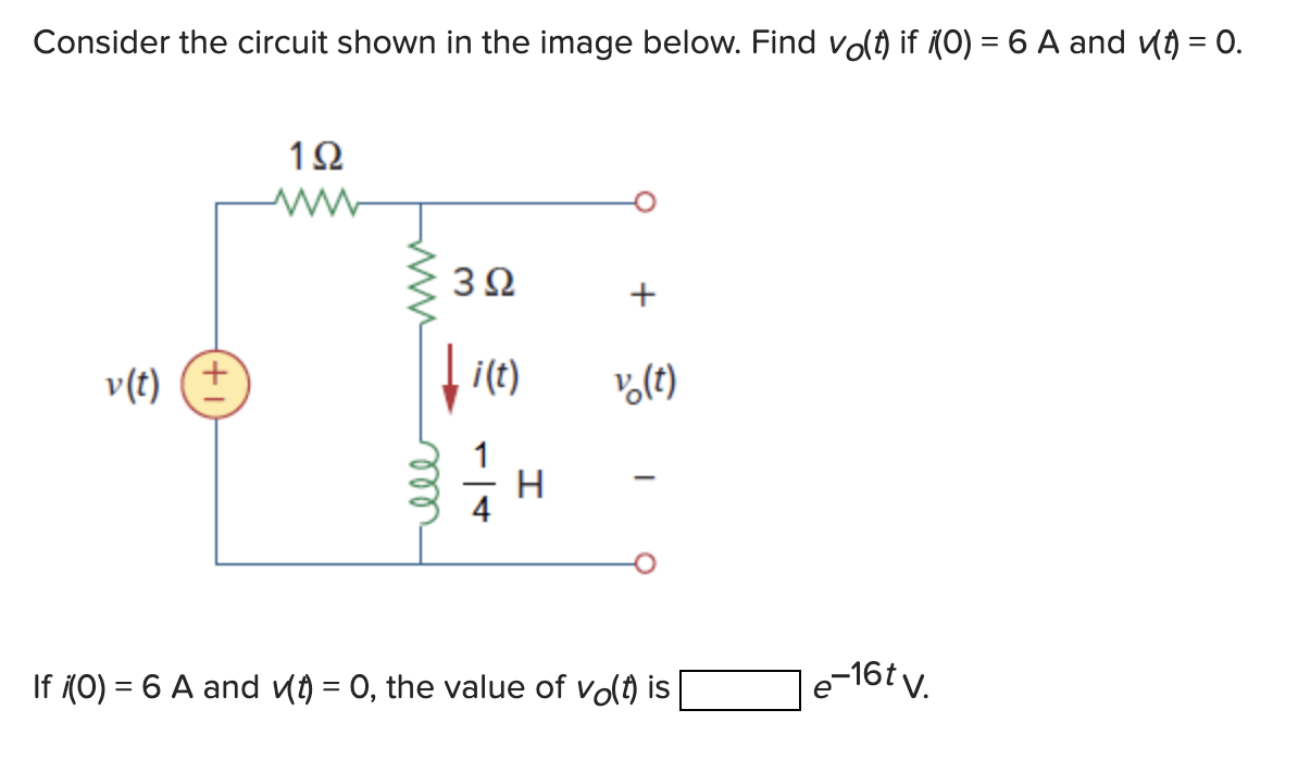 Solved Consider the circuit shown in the image below. Find | Chegg.com
