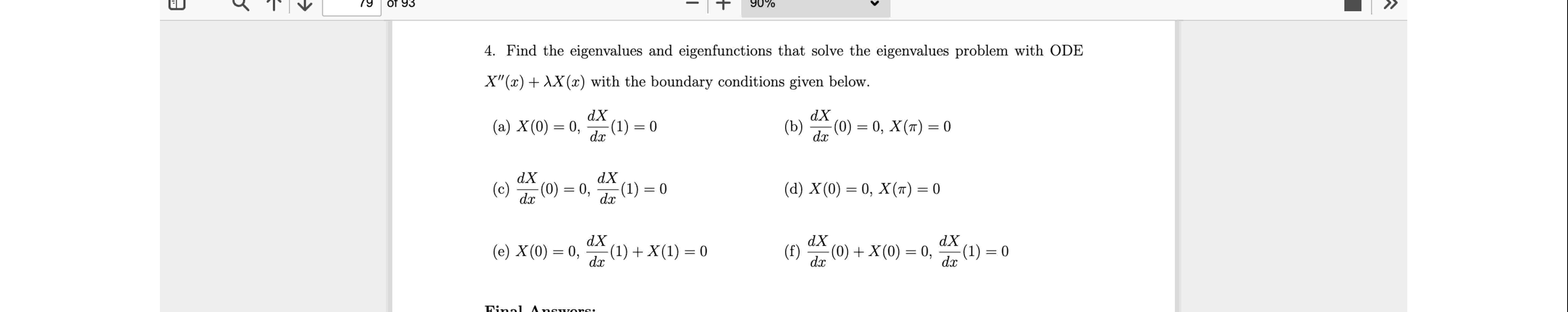 Solved Find the eigenvalues and eigenfunctions that solve | Chegg.com