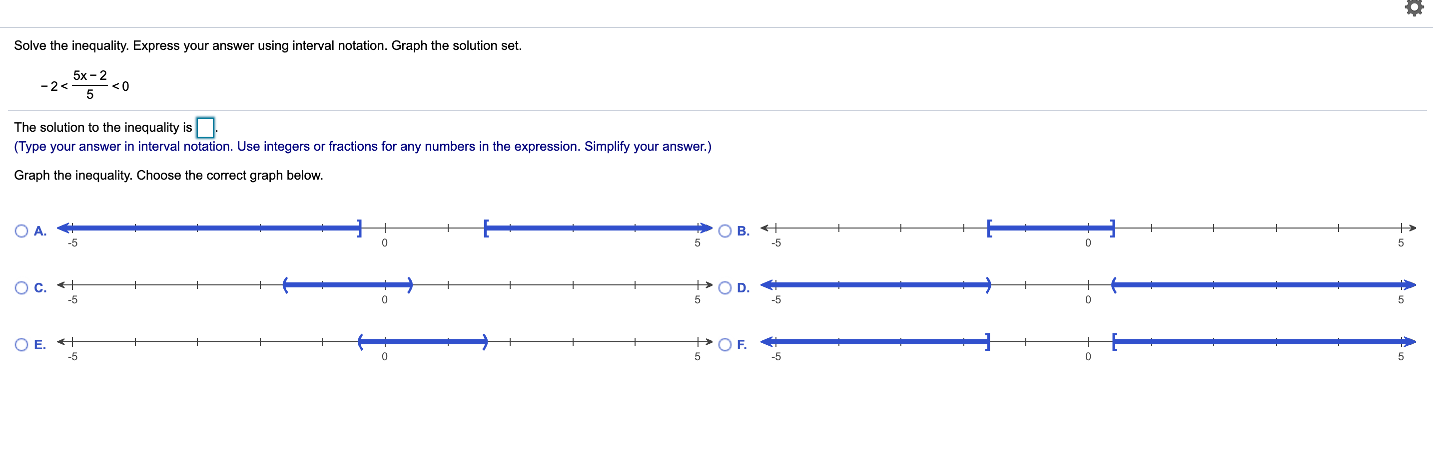 Solved o Solve the inequality. Express your answer using | Chegg.com