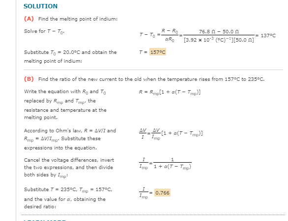 Solved SOLUTION (A) Find the melting point of indium: Solve | Chegg.com