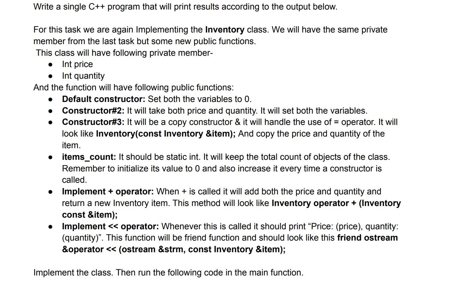 Solved Write a single C++ program that will print results | Chegg.com