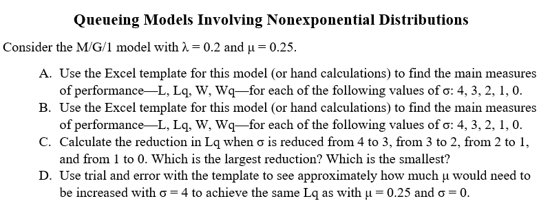 Solved Queueing Models Involving Nonexponential | Chegg.com