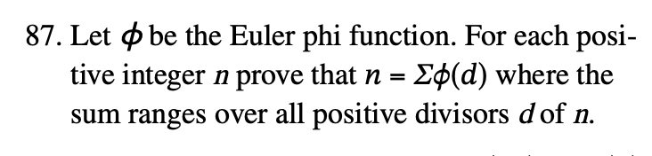 Solved Let φ be The Euler Phi Function For Each Posi Tive