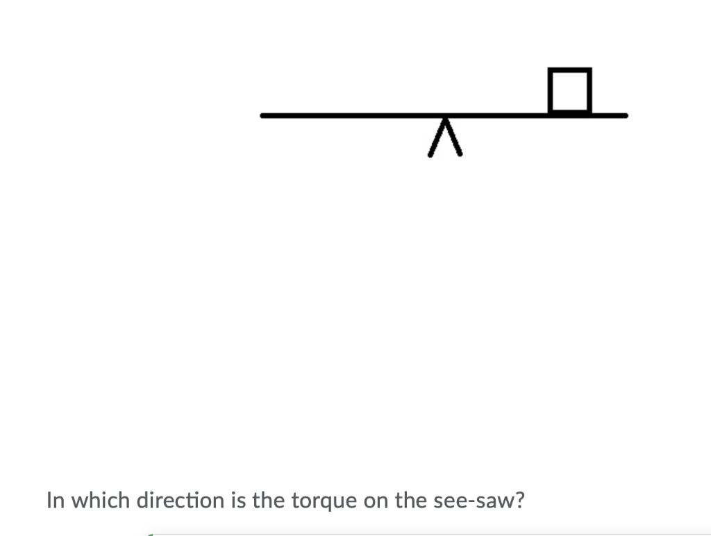 Solved In which direction is the torque on the see-saw? | Chegg.com