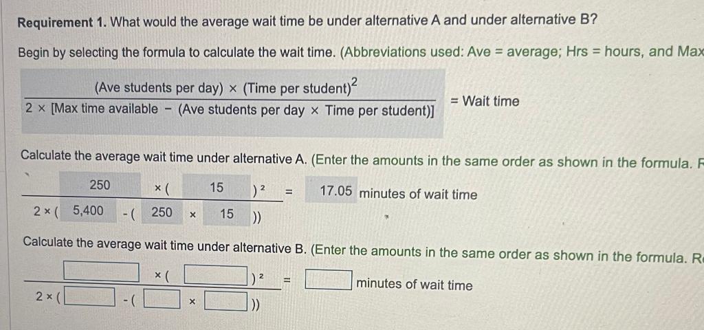 1. What would the average wait time be under | Chegg.com