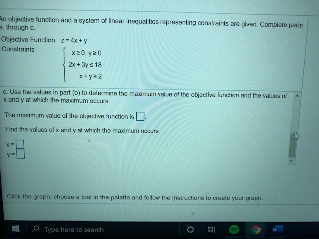 Solved An objective function and a system of linear | Chegg.com