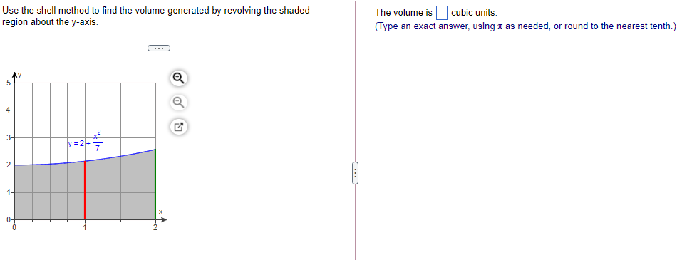 Solved Use the shell method to find the volume generated by | Chegg.com