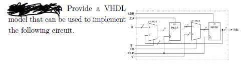 Solved Provide a VHDL model that can be used to implement | Chegg.com