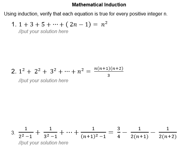 Solved Mathematical Induction Using induction, verify that | Chegg.com