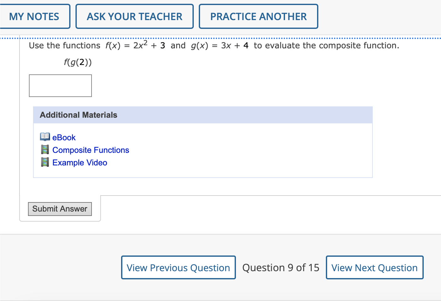 Solved Use the functions f(x) = 2x2 + 3 and g(x) = 3x + 4 to | Chegg.com