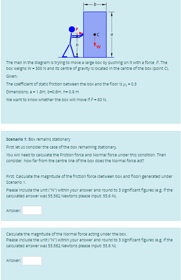 Solved The man in the diagram is trying to move a large box | Chegg.com