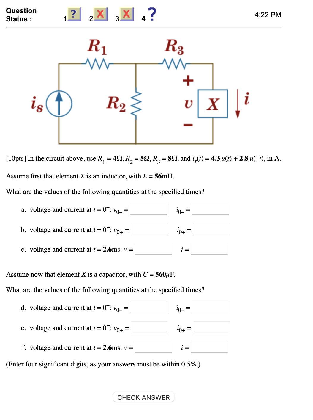 Solved [10pts] In the circuit above, use R1=4Ω,R2=5Ω,R3=8Ω, | Chegg.com