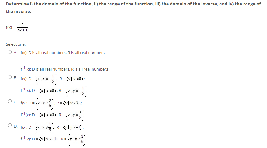 Solved Determine i) the domain of the function, ii) the | Chegg.com