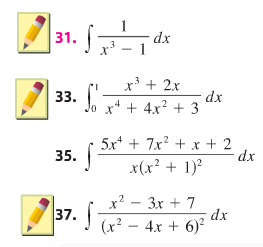 Solved x32x Jo x* + 4x2 + 3 33. 5x4 + 7xx2 x(r2 1)2 35. x2 - | Chegg.com