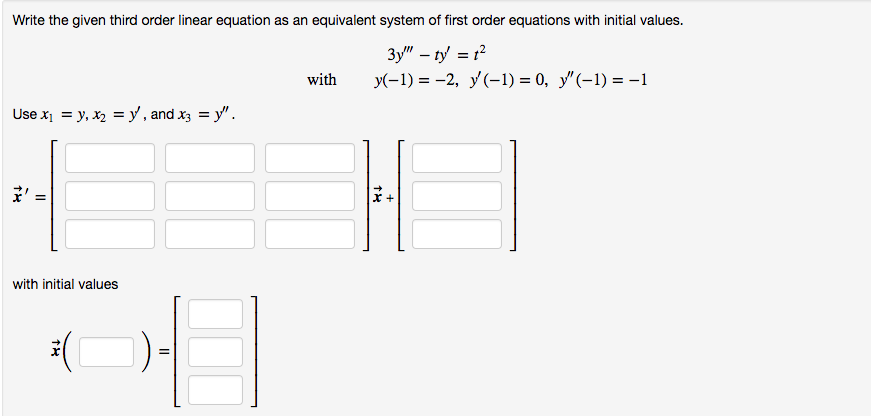Solved Write The Given Third Order Linear Equation As An